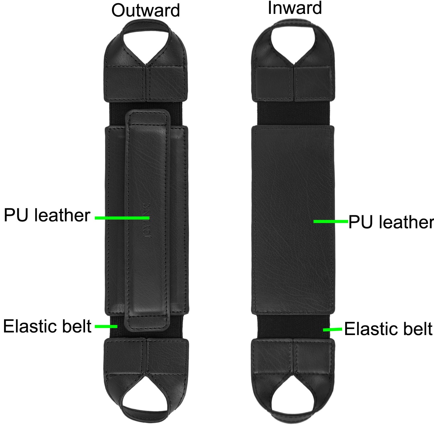 joylink Universal Tablet Hand Holder Strap, 360 Degrees Swivel LeathJer Handle Grip with Elastic Belt, Secure & Portable for 10.1" Tablets (Samsung Asus Acer iPad etc), Black