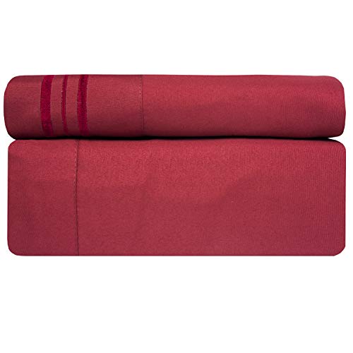 Full Size Sheet Sets - Breathable Luxury Sheets with Full Elastic & Secure Corner Straps Built In - 1800 Supreme Collection Extra Soft Deep Pocket Bedding Set, Sheet Set, Full, Burgundy