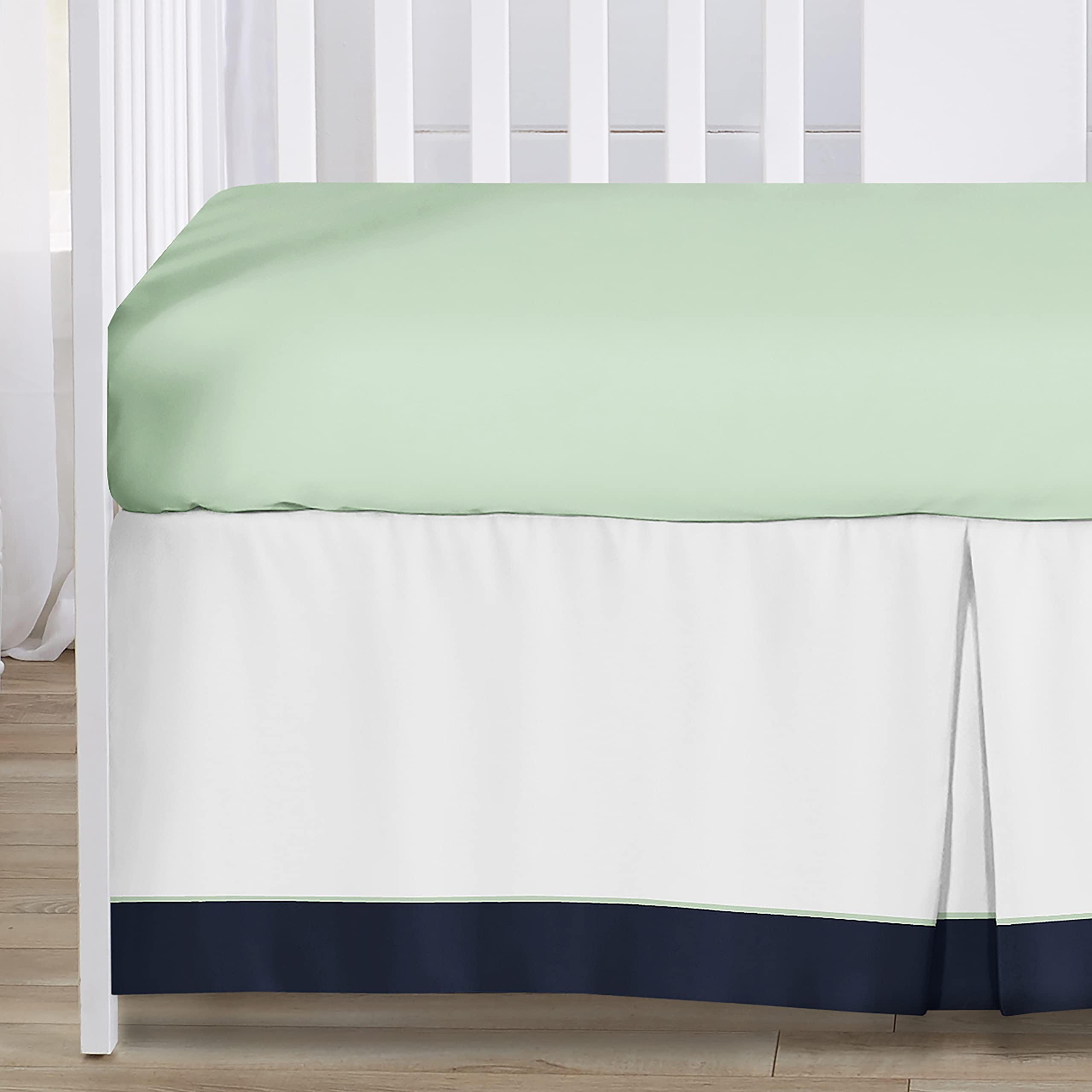 Sweet Jojo Designs Navy Blue, Mint and Grey Woodsy Deer Boys Baby Bedding 4 Piece Crib Set