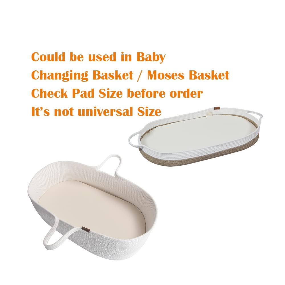 Co Storage Oval Foam Bassinet Mattress Pad with Removable Natural Organic Cotton Cover