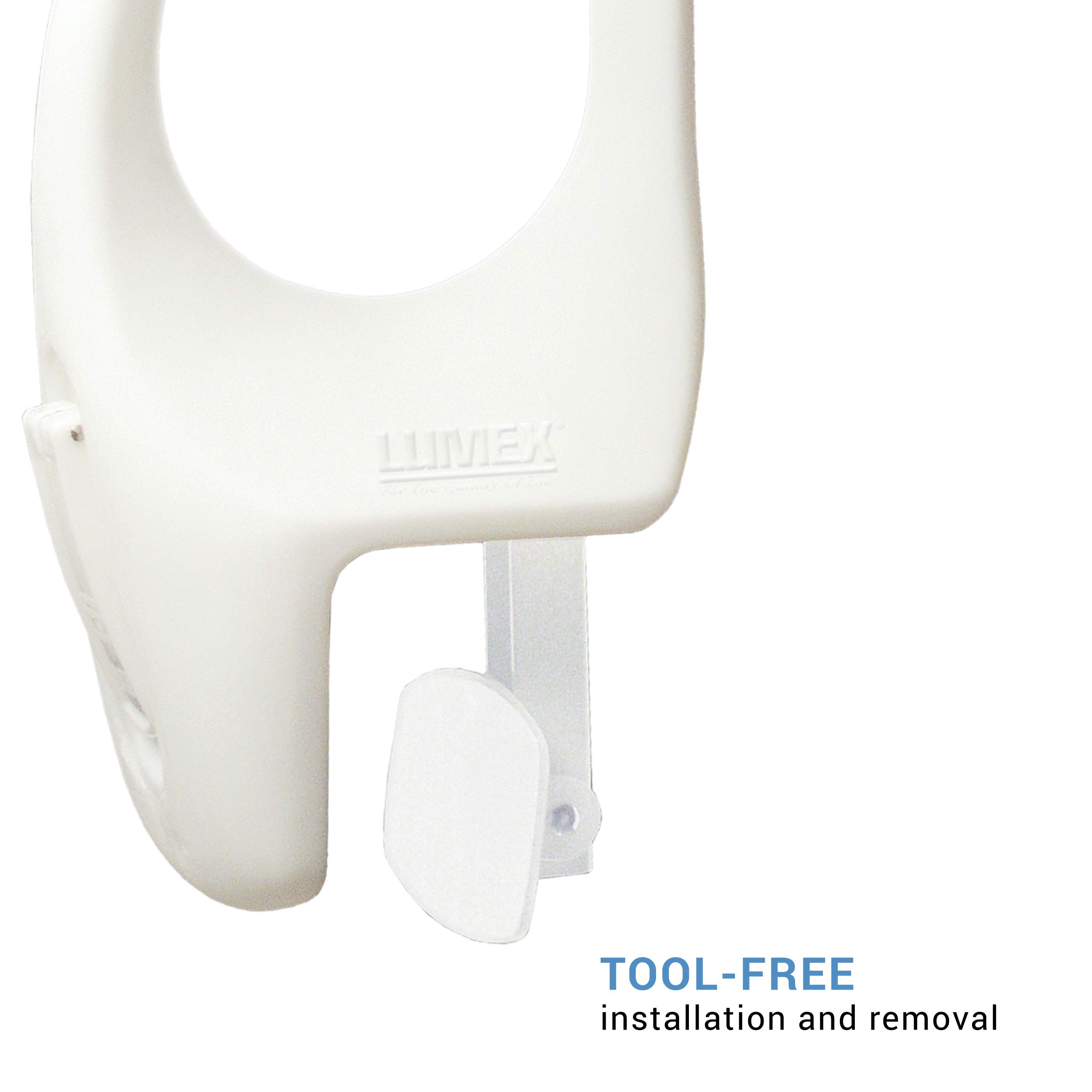 Lumex Tub-Guard Bathtub Safety Rail - Tool-Free Installation and Removal - 12" Tall, White, 69623A-1