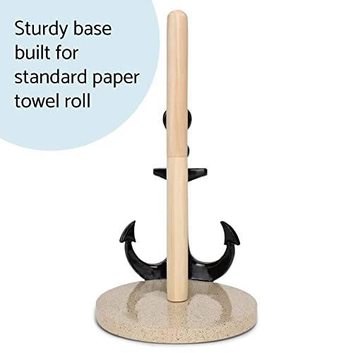 Elanze Designs Nautical Anchor 12 inch Resin and Wood Paper Towel Holder
