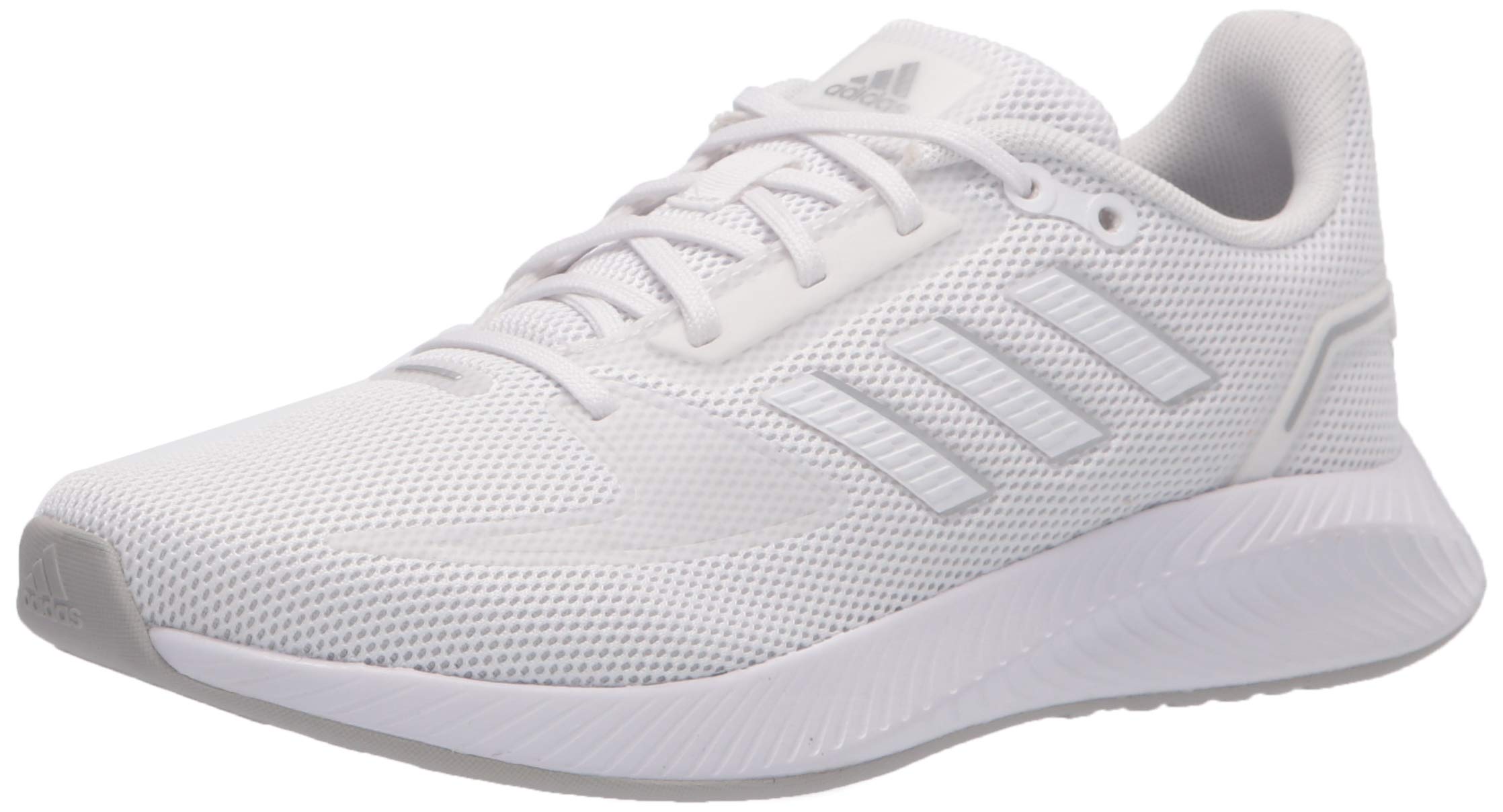 adidas Women's Runfalcon 2.0 Running Shoe, White/White/Silver Metallic, 6