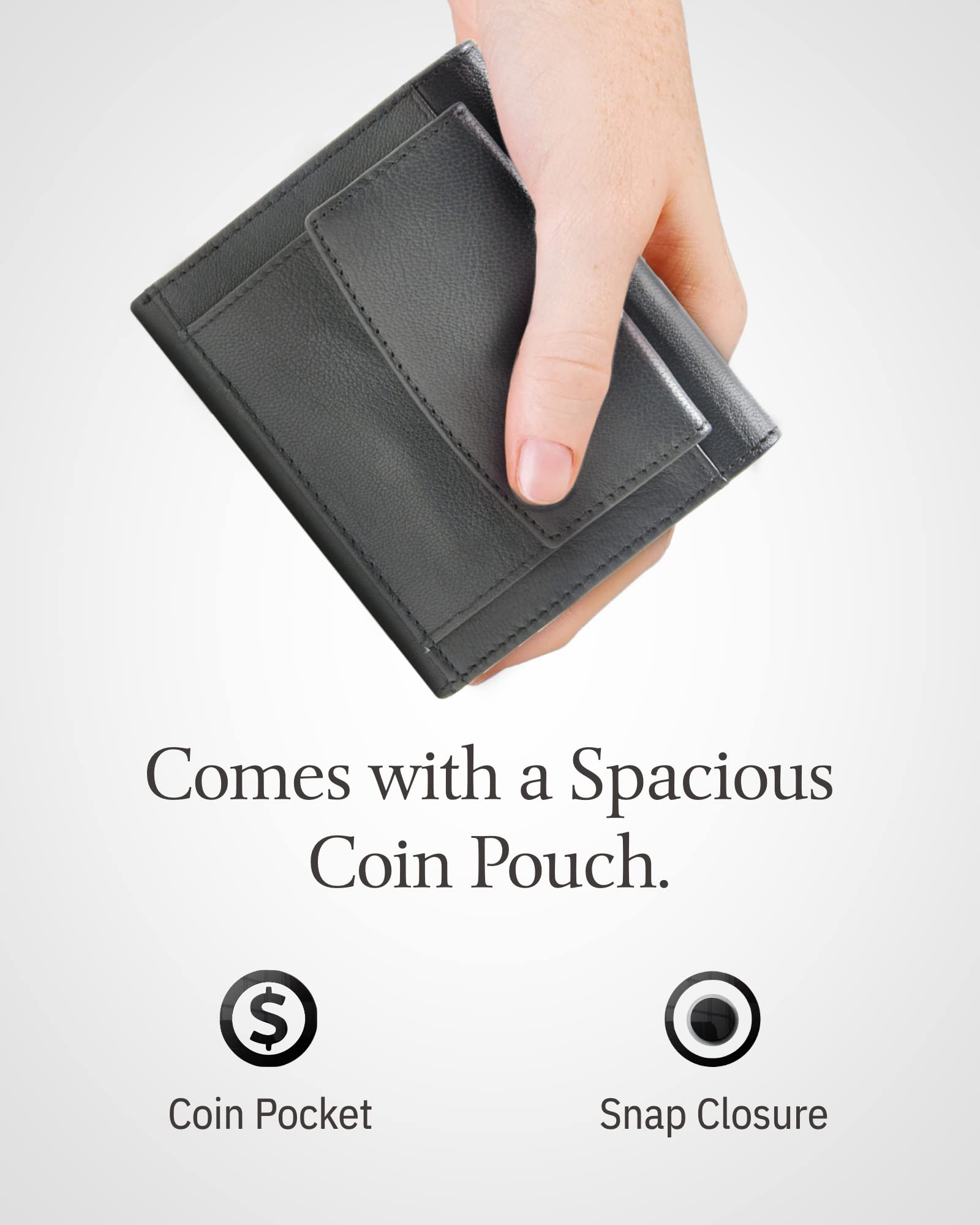 Access Denied REAL LEATHER Small Wallets For Women - Compact Ladies Credit Card Holder With Coin Purse RFID Holiday Gifts For Her