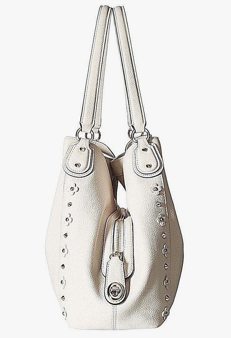 Coach Edie Leather Shoulder Bag with Floral Rivets - #F33700
