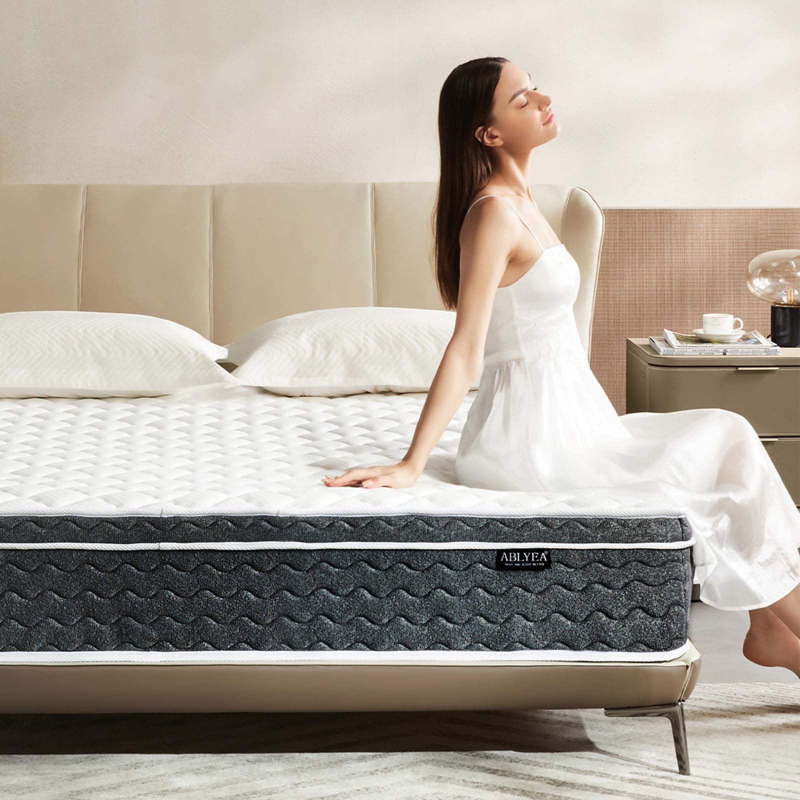 Ablyea Full Mattress 10 Inch Hybrid Mattress Full in a Box with Memory Foam - Individually Wrapped Pocket Coils Spring, Edge Support Pressure Relief, CertiPUR-US Certified(Medium Firm) 10 Inch Full