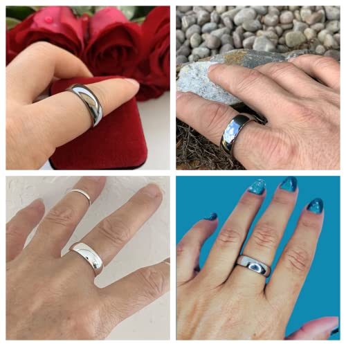 Adreamz Promise Ring for Her Couple Ring for Him and Her I Love You Silver Stainless Steel Wedding Band Engagement Ring 6