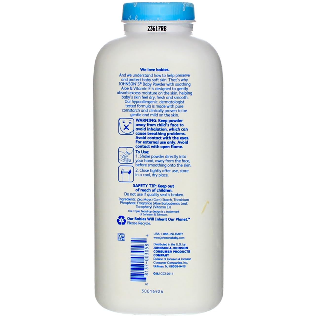 Johnson's Baby Powder, Pure Cornstarch, Lavender & Chamomile, 22 Ounce (Pack of 2)