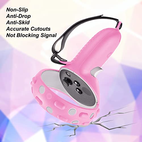 Accessories Compatible with Oculus Quest 2 Silicone Touch Controller Grip Cover, Face Cover, Headset Shell Cover, Protective Lens Case, Disposable Eye Sleeves