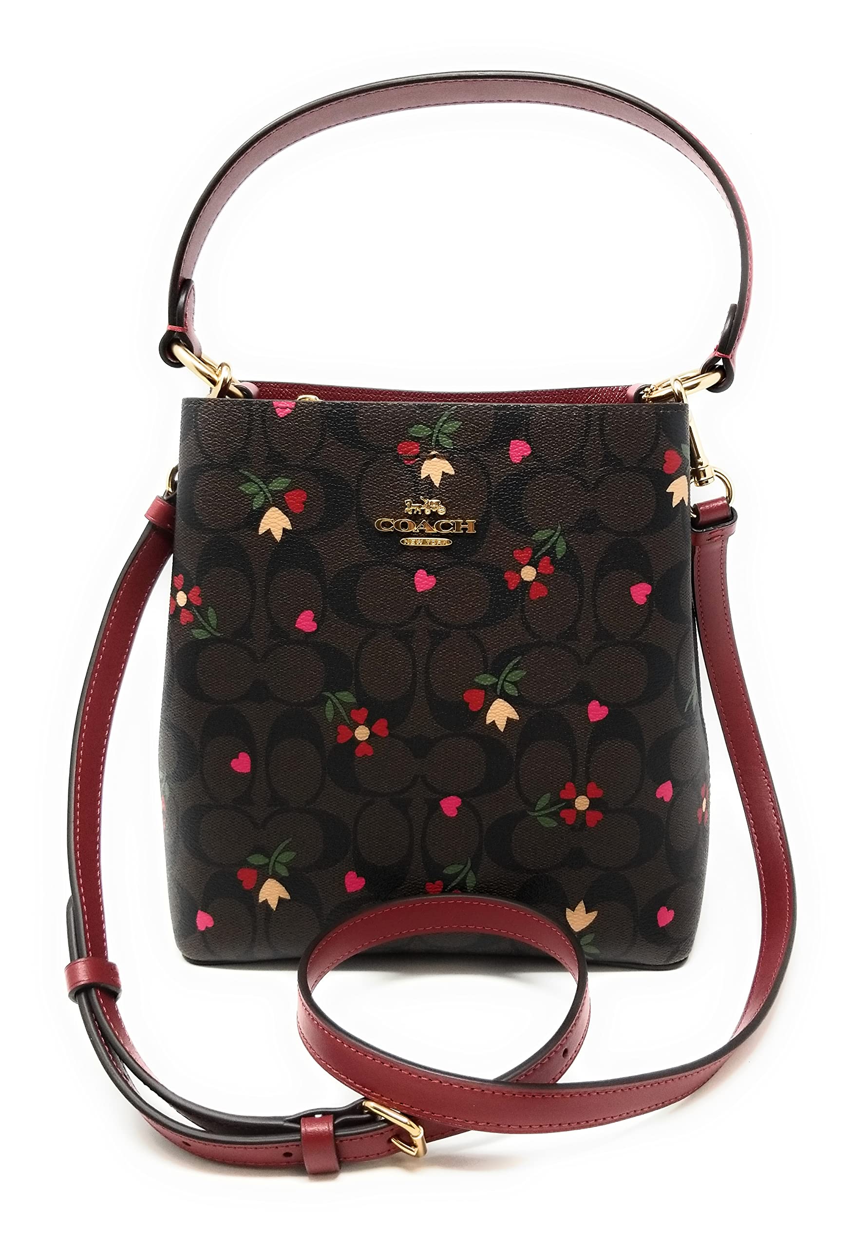 Coach Women's Small Town Bucket Bag (Signature Canvas - Heart Petal Print - Brown Multi)