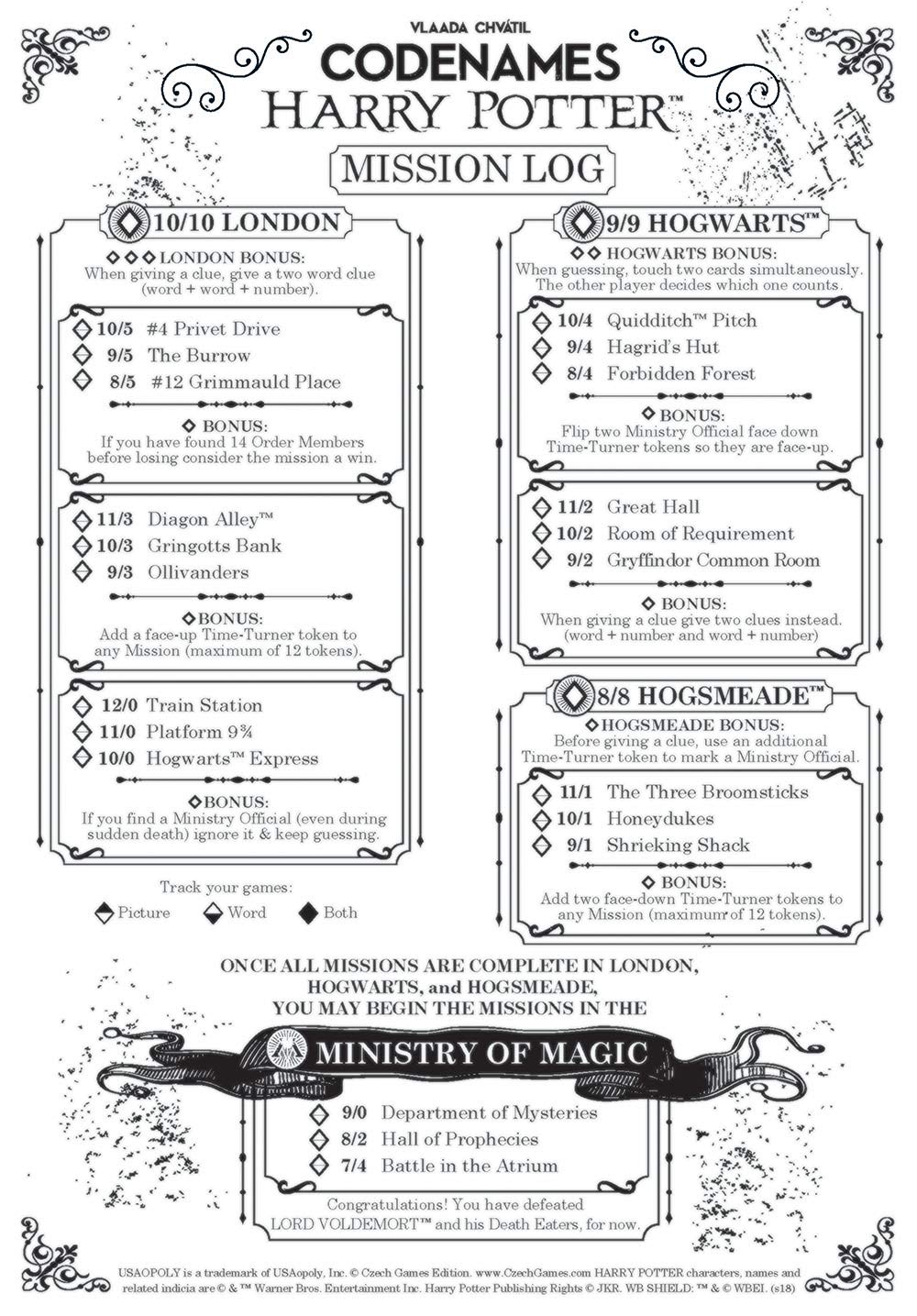 CODENAMES: Board Game , Based on Harry Potter Films , Officially Licensed Merchandise