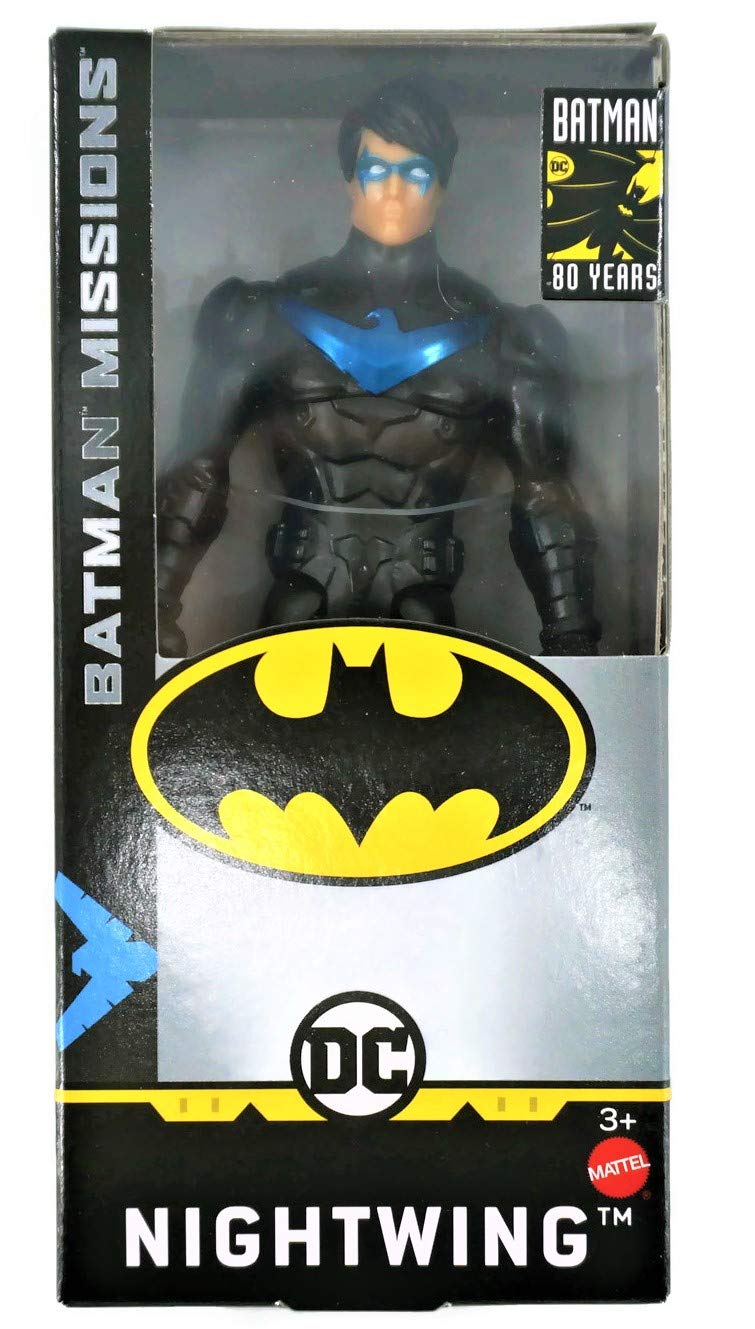 Batman Missions DC 6 Inch Action Figures | 5 Pack Includes The Joker, Grey Suit Batman, Black Suit Batman, Robin and Nightwing | 5 Point Articulation
