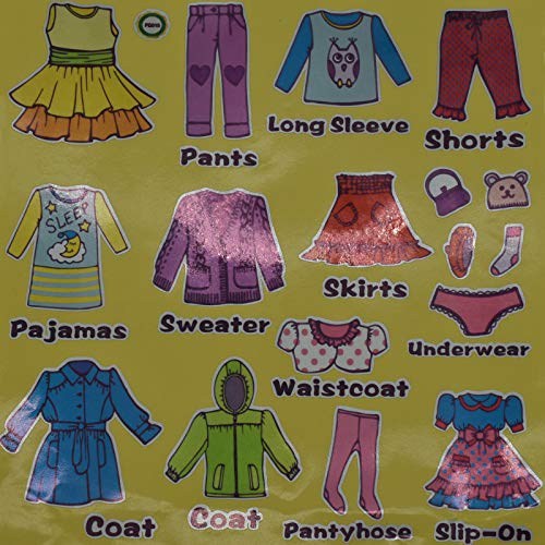 Maydahui 2 Sheets(31 Count) Dresser Clothing Decals 11 * 11inch Boys Girls Clothing Sort Wall Sticker Removable Clothes Classification Label for Wardrobe Drawer Organizing Home Bedroom Decoration
