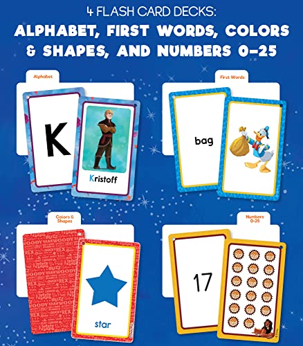 Disney Learning Flash Cards for Toddlers 2-4 Years, Toddler Flash Cards, Alphabet Flash Cards, Numbers, Colors, Shapes, Sight Word Flash Cards, Kindergarten and Preschool