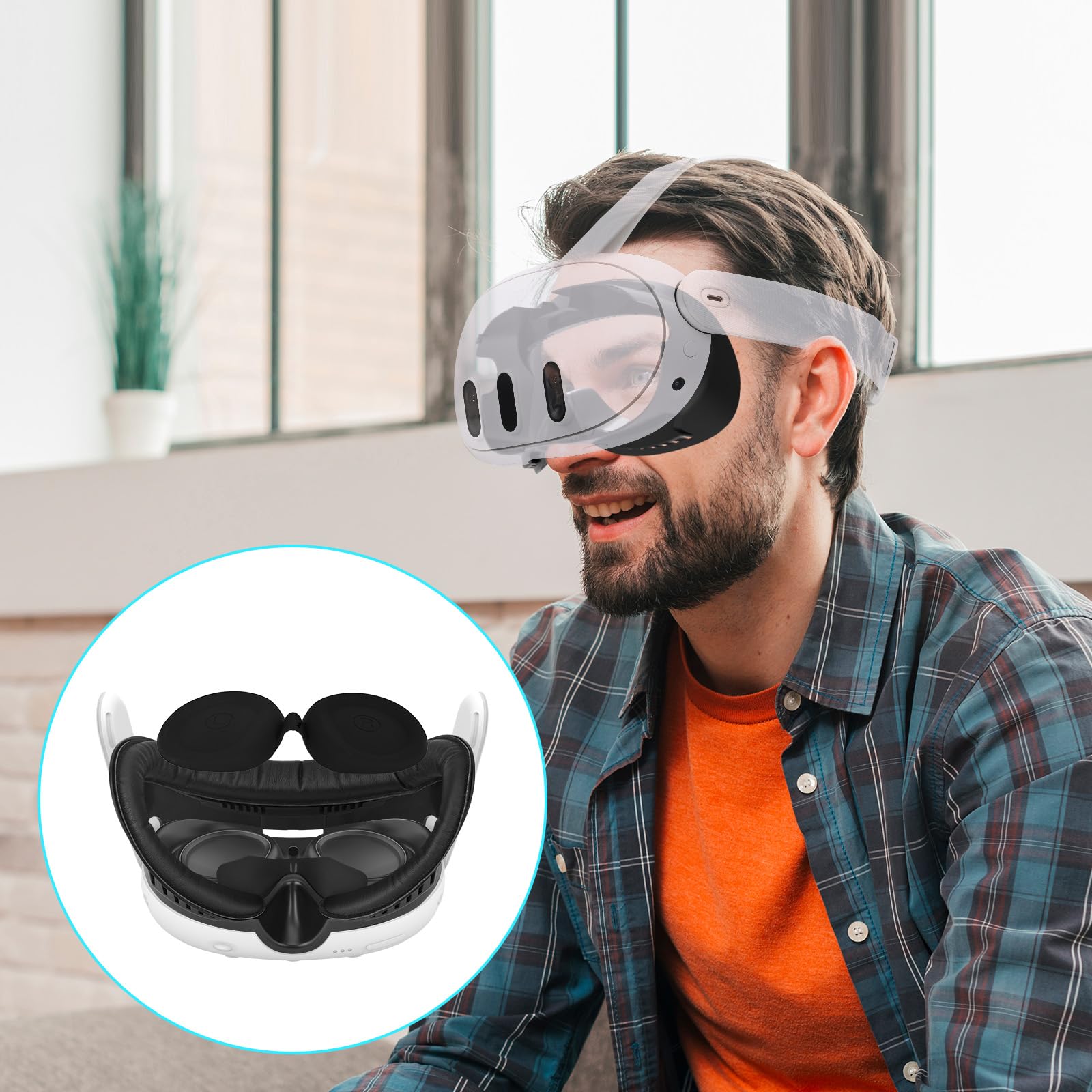 Facial Interface Bracket Face Cover Cushion Pad for Quest 3 Grey