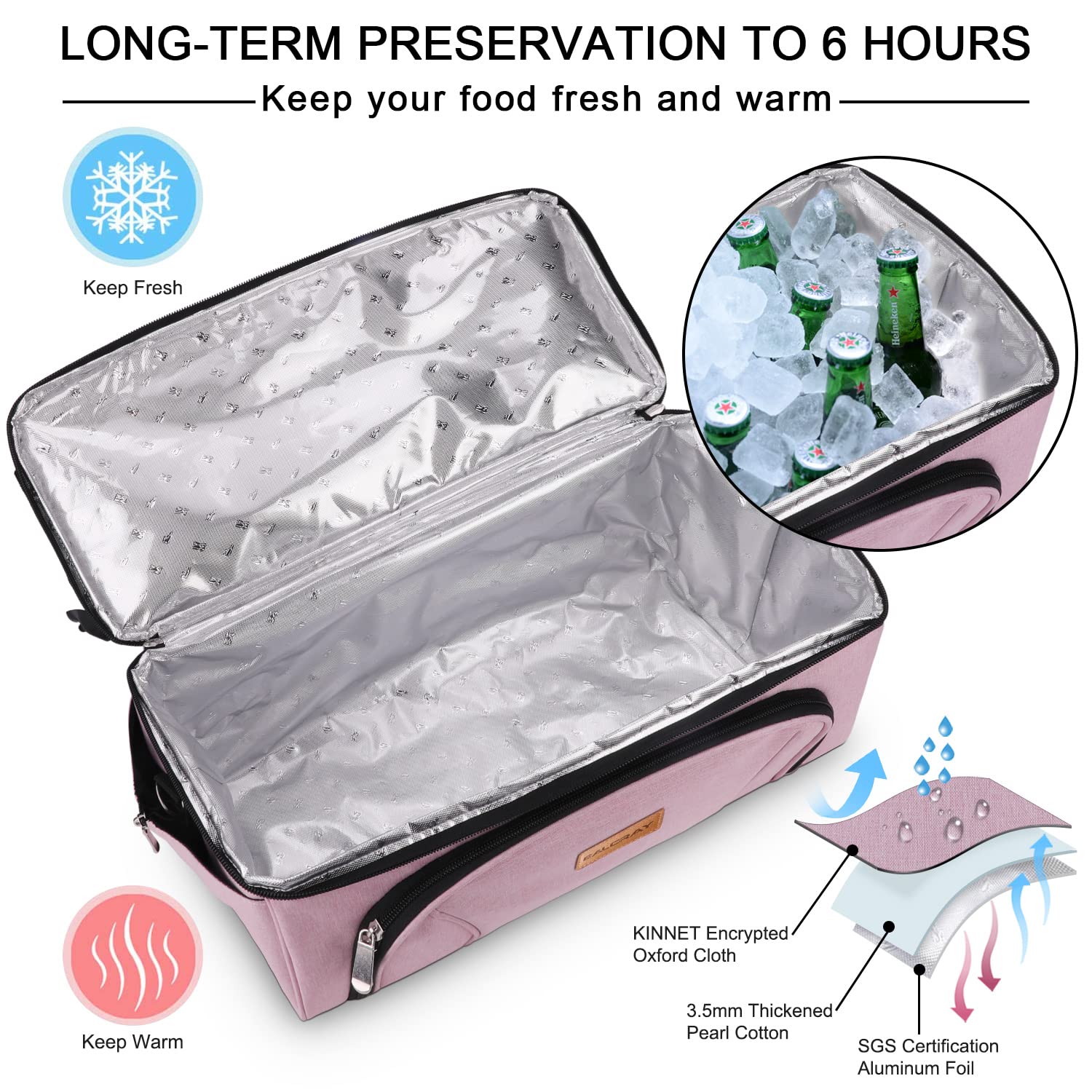 BALORAY Lunch Bag for Women Men Insulated Lunch Box, Large Insulated Leak-proof Water-Resistant Thermal Bento Bag