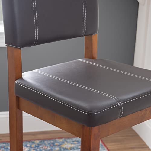Linon Home Decor Milano Bar Stool, Medium Dark Walnut, 30-Inch