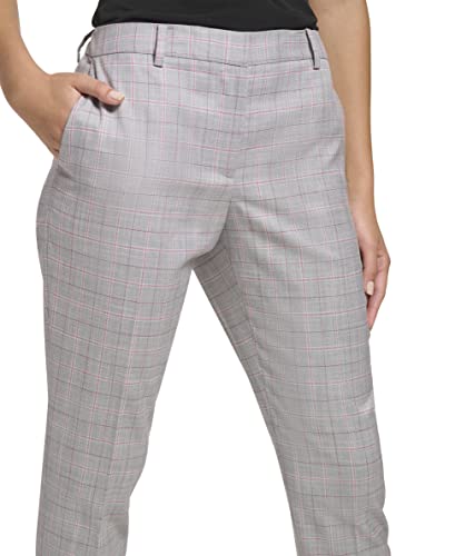 DKNY Women's Casual Pockets Frontfly Pant, Grey/Pomegranate