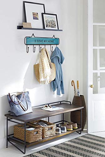 Zembros Coat Rack Wall Mounted, Set of 3 Hangers With Different Sizes (6,5 and 4 hooks), With Wood and Metal the hook Rail Can be for Coat Hat Purse Keys-Perfect for Your Entryway, Bedroom and Kitchen