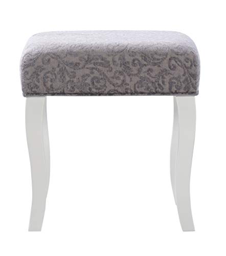 Linon Silver Harper Vanity Set, 32" W x 18" D x 46.75" H