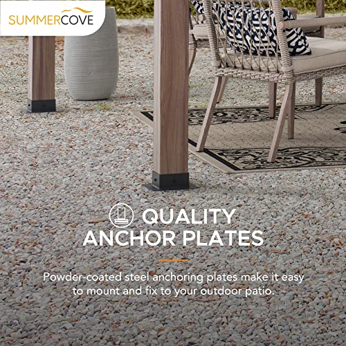 Sunjoy Outdoor Pergola 10 x 12 ft. Steel Frame Pergolas with Nature Wood Grain Finish for Patio, Garden and Backyard Activities by SummerCove