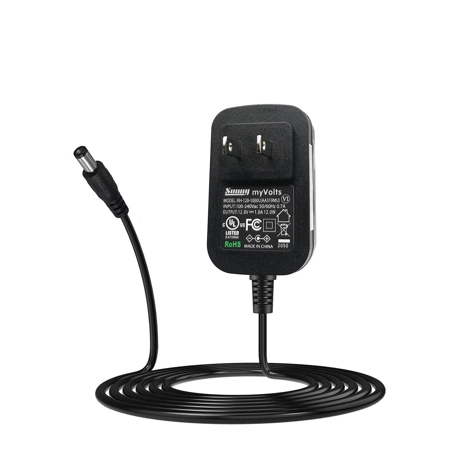 MyVolts 12V Power Supply Adaptor Compatible with/Replacement for Hamzer 61 Key Keyboard - US Plug