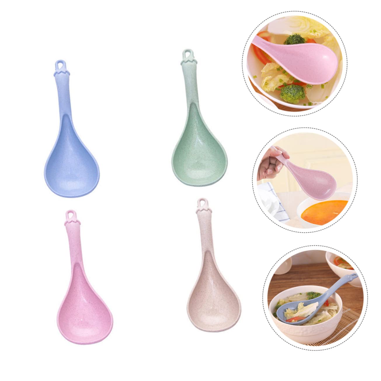 Anneome 4Pcs Kitchen Food Serving Spoon Creative Soup and Porridge Spoons for Buffet Catering and Everyday Use Multifunctional Utensils for Serving Food