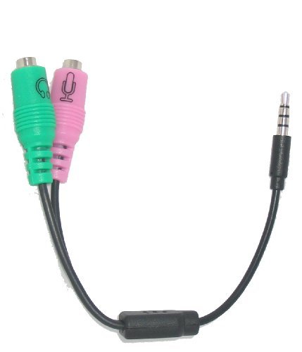 Headset Buddy PC Computer Headset to 3.5mm Smartphone Adapter for iPhone, Android and Tablets (PC35-PH35)