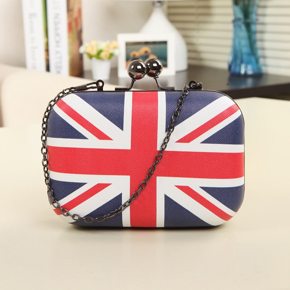 BESTOYARD British Flag Woman Crossbody Shoulder Bag Chain Bag Handbag Evening Party Bag Cellphone Wallet Purse
