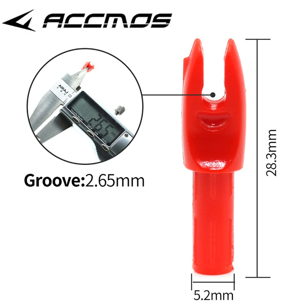 ACCMOS 24pc Archery Internal Arrow Nocks for ID 5.2mm .204" Carbon Fiberglass Arrow Shaft DIY Archery Accessory