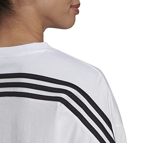 adidas Women's Sportswear 3-Stripes Tee, White, Medium