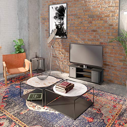 Furinno Econ Entertainment Center, Black/Black