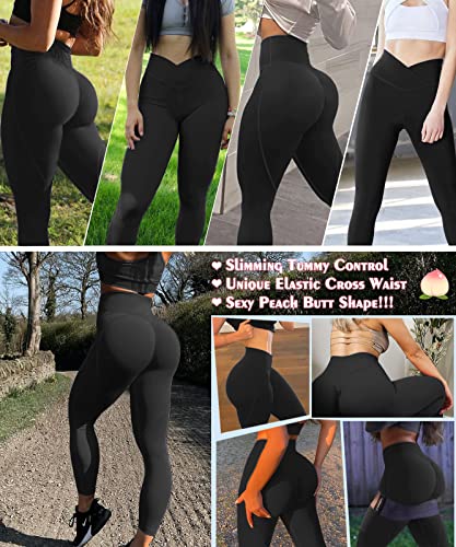 AIMILIA Women's High Waisted Butt Lifting Leggings Ruched Butt Seamless Booty Yoga Pants Tummy Control Sport Tights