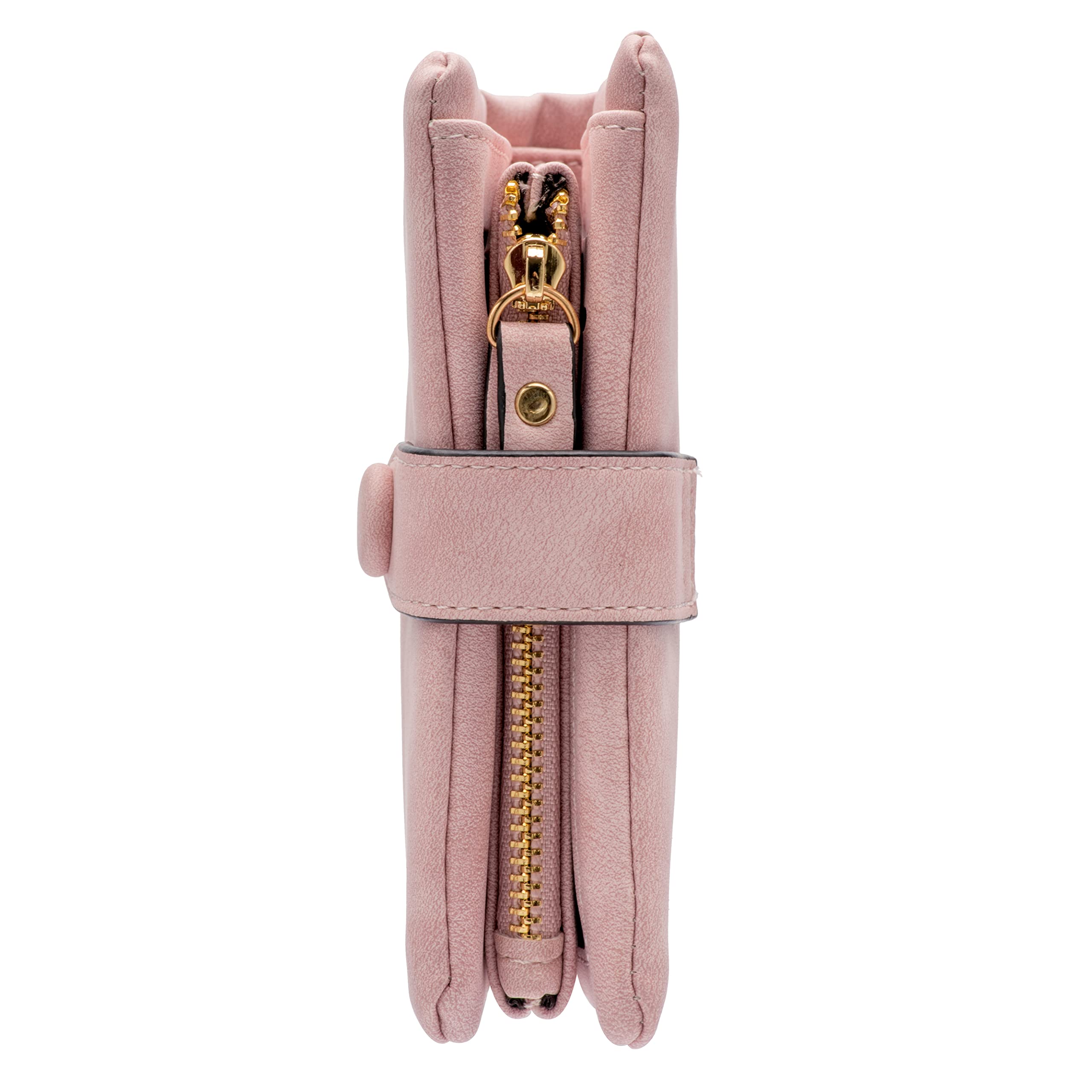 COKOK RFID Blocking Small Women Wallet Soft PU Leather Ladies Wallets Bifold Purse Zipper Pocket Card Case Purse Mini Wristlet Clutch with Wrist
