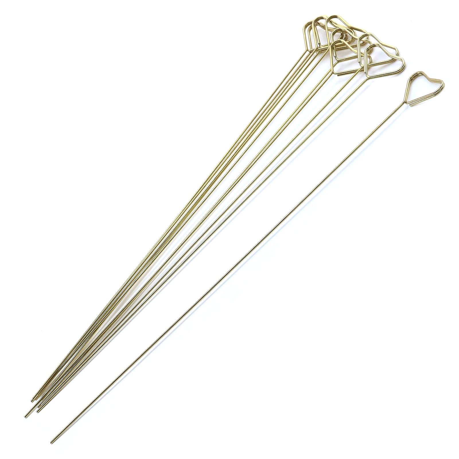 Bitray 10PCS Gold Floral Place Card Holder Pick Heart Shape Metal Wire Floral Place Card Holders