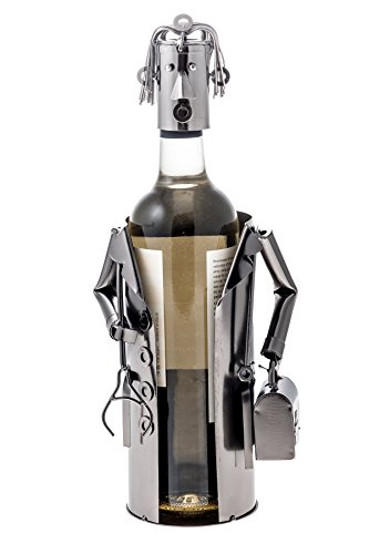 Fabulous Doctor (Holding a Stethoscope Plus a Doctors Case) Wine Bottle Holder , Genuine Hand Made ,Metal Figurine with a wine foil cutter and wine a stopper