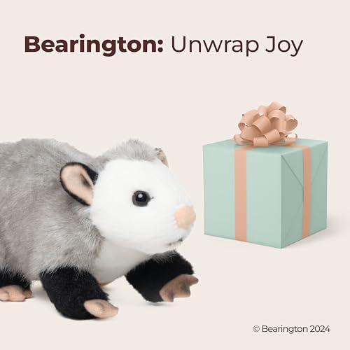 Bearington Collection Harry Plush Opossum Stuffed Animal, 9 Inch