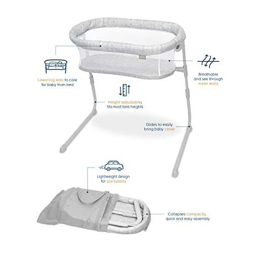 Halo BassiNest Home and Travel Combo, 3.0 Bedside BassiNest Swivel Sleeper, Flex Portable Adjustable BassiNest