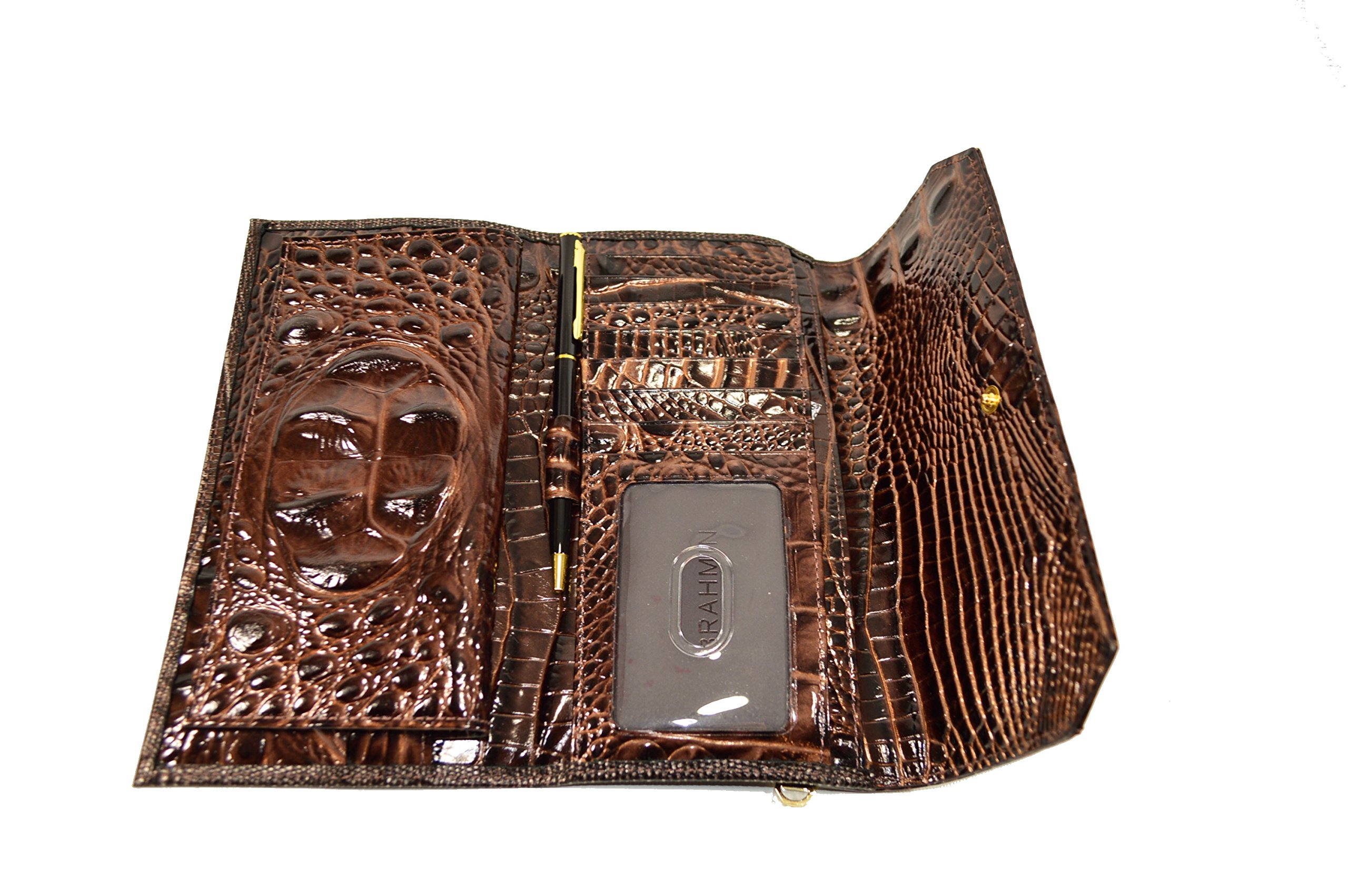 Brahmin Soft Checkbook wallet Taupe Tempura G44 1100