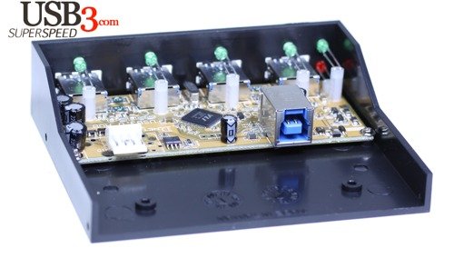 Internal Bay USB 3.0 4-Port VIA USB 3.0 SuperSpeed Chip Hub with LED