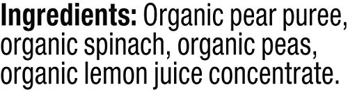 Plum Organics Baby Stage 2 Food, Pear, Spinach and Pea, 4.0 Ounce (Pack of 6)