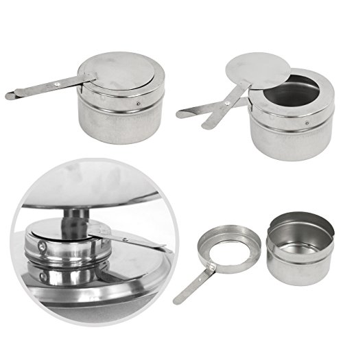 SUPER DEAL Upgraded 5 Qt Full Size Stainless Steel Chafing Dish Round Chafer Buffet Catering Warmer Set w/Food and Water Pan, Lid, Solid Stand and Fuel Holder