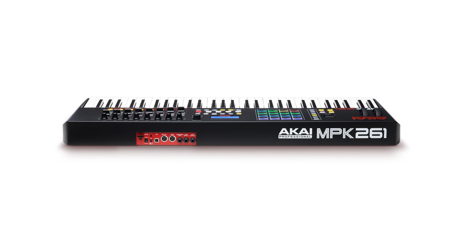 AKAI Professional MPK261 - USB MIDI Keyboard Controller with 61 Semi Weighted Keys, Assignable MPC Controls, 16 Pads and Q-Links, Plug and Play , Black