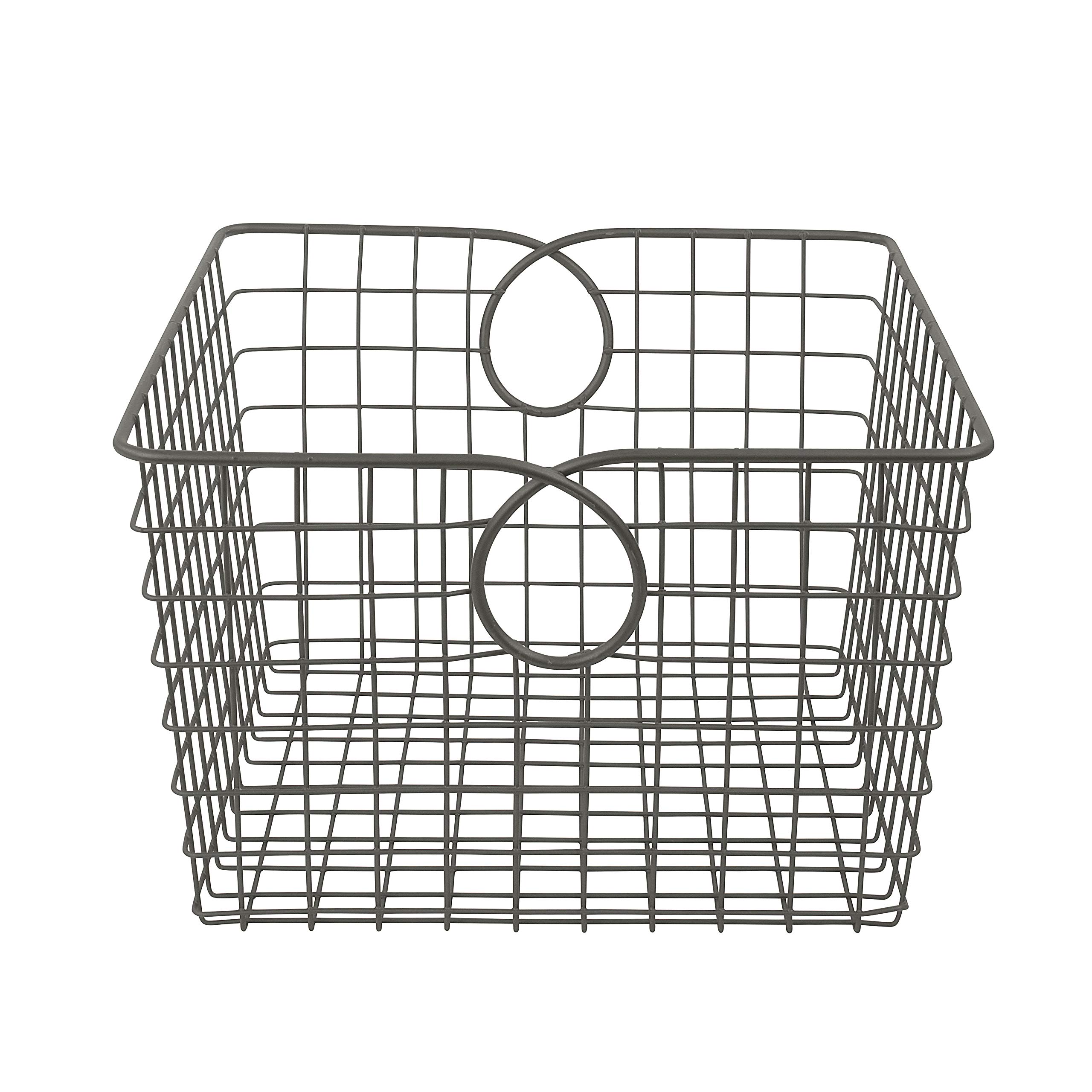 Spectrum Teardrop Wire Large Basket (Industrial Gray) - Storage Bin & Décor for Bathroom, Closet, Pantry, Under Sink, Toy, Shelf, Kitchen, & Nursery Organization