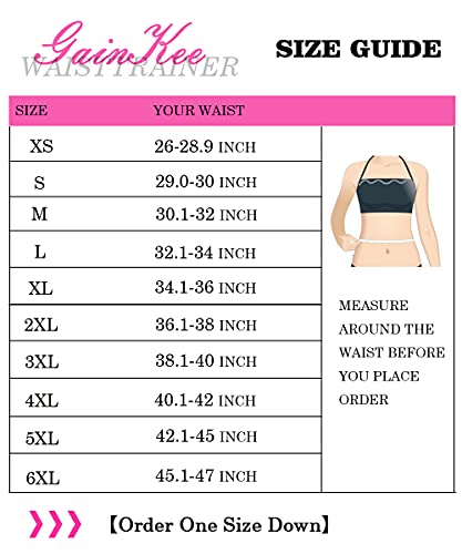GainKee Clip and Zip Waist Trainer Corset Women Neoprene Workout Sweat Vest Body Shaper (Large, Belt)