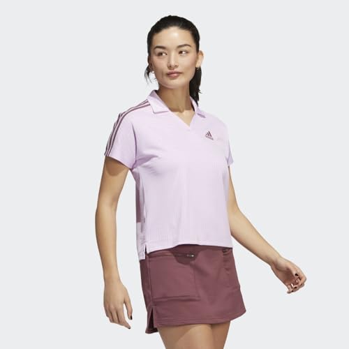 adidas Women's Standard 3-Stripes Polo Shirt, Bliss Lilac, X-Large Plus