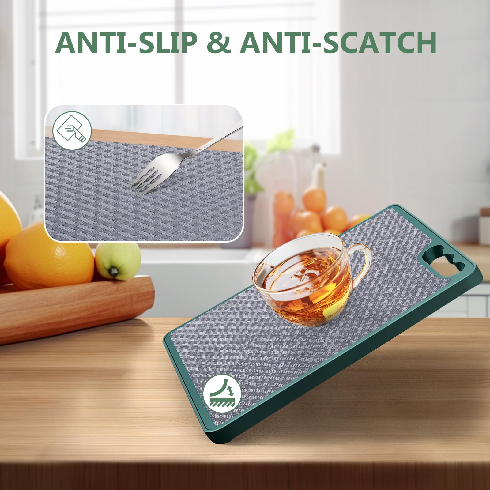 Origuuds Shelf Liners, Non-Adhesive Drawer Liner, Waterproof & Oil-Proof Kitchen Cabinet Cupboard Liner Plastic EVA Material BPA Free Fridge Liner Mats Paper Protector for Shelves (Grey/12in x 60in)