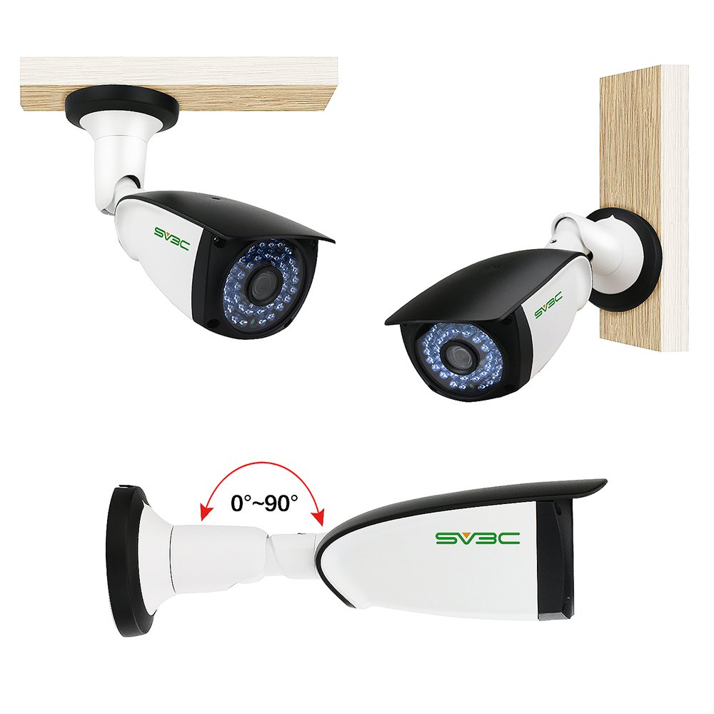 SV3C 4MP POE IP Camera, Outdoor POE Security Camera, Two Way Audio, 36pcs Lights HD 65-100FT Night Vision Home Surveillance Camera, Motion Detection, IP66 Waterproof, RTSP, H265, Blueiris NVR, ONVIF