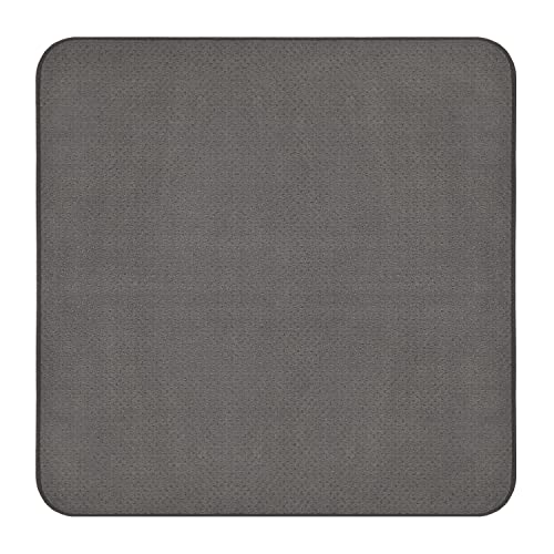 House, Home and More Skid-Resistant Carpet Indoor Area Rug Floor Mat - Gray - 3 Feet X 3 Feet
