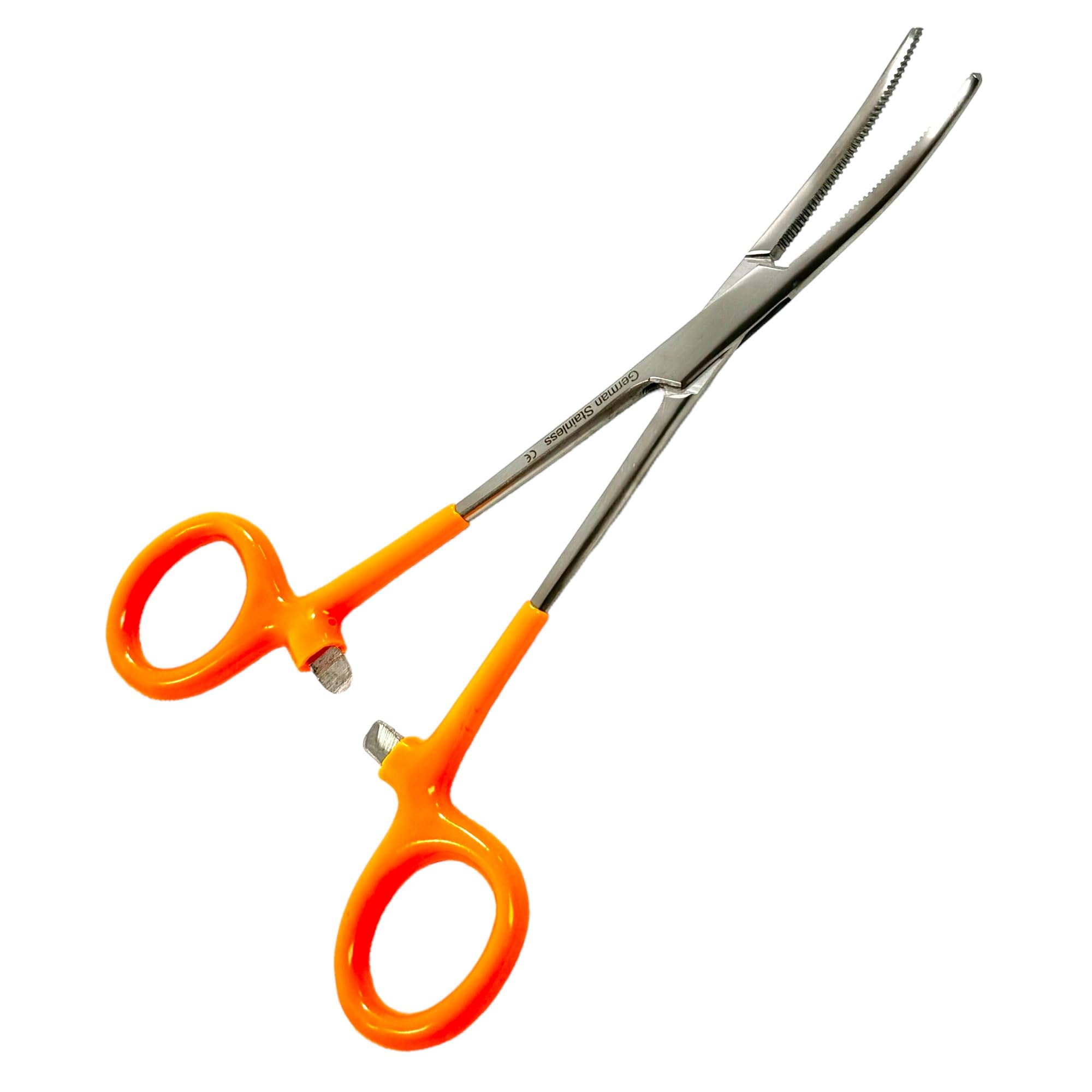 Premium German Stainless 6 1/2" Hemostat Forceps clamp w/Vinyl Grip,Curved Jaw Instrument (Cynamed Brand)
